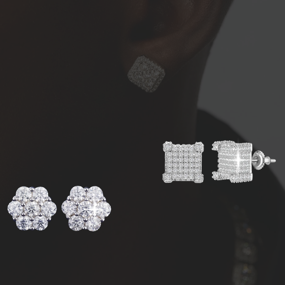 Diamond & Gold Stud Earrings | Houston Bling